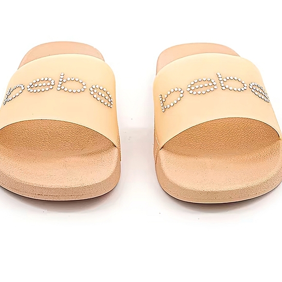 bebe | Shoes | New Bebe Rhinestone Nude Slides Dahlia Y2k Sandals Shoes ...